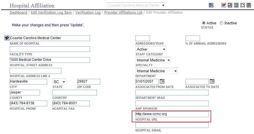 Online Lookup for Hospital and License Verifications